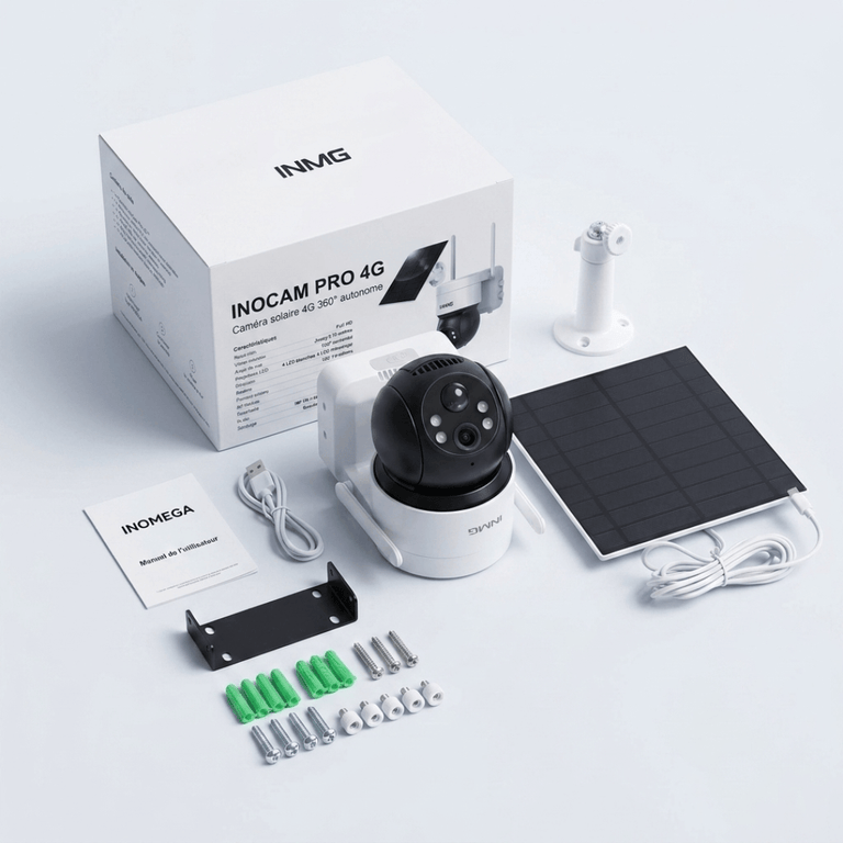 InoCam Pro 4G™ Caméra Rotative Solaire Sans Fil